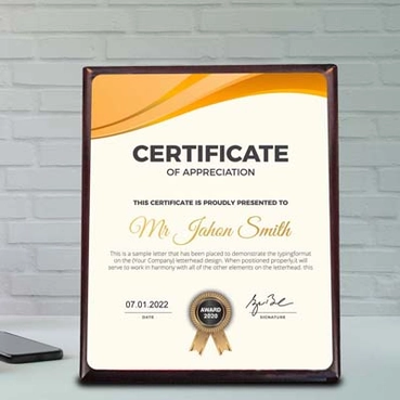 Shop Customised Landscape Framed Certificates | Online Order