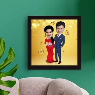 Custom Indian Couple Caricature Frame Gifts Online -Presto