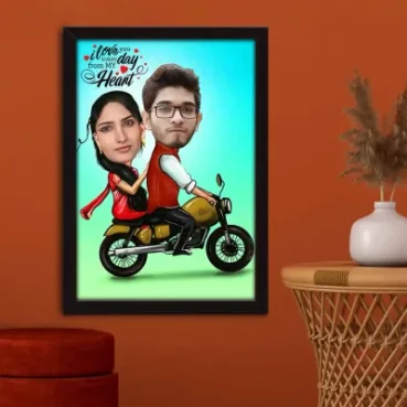 Customised Bullet Couple Caricature Frame Online -Presto