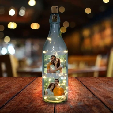 Personalised Glass Bottle Lamp with LED - Presto
