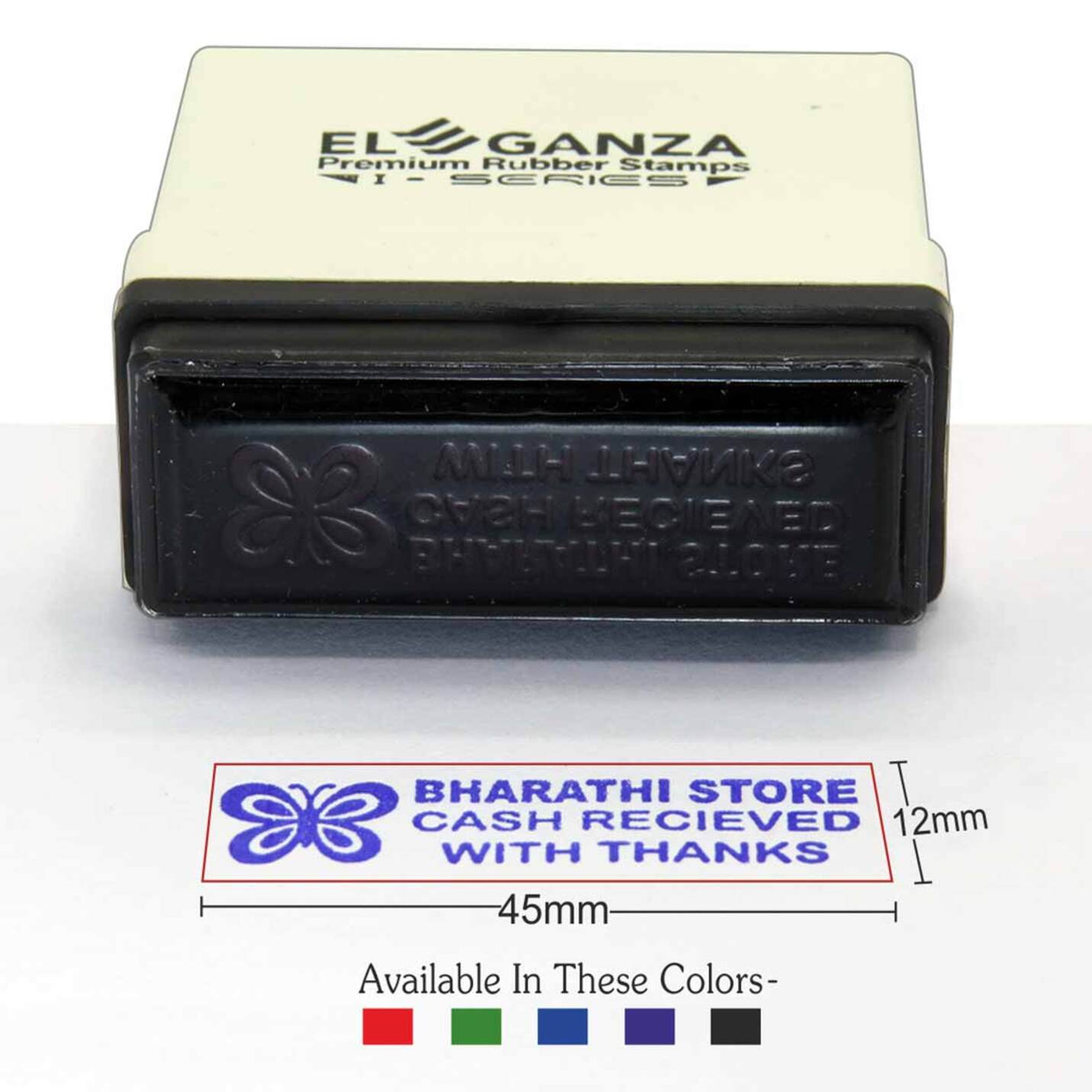 Custom Self Inking Stamps | Round and Rectangular | 45x12 mm