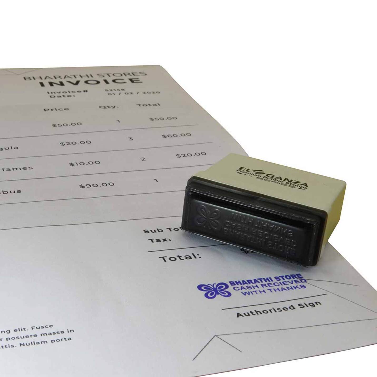 Custom Self Inking Stamps | Round and Rectangular | 45x12 mm