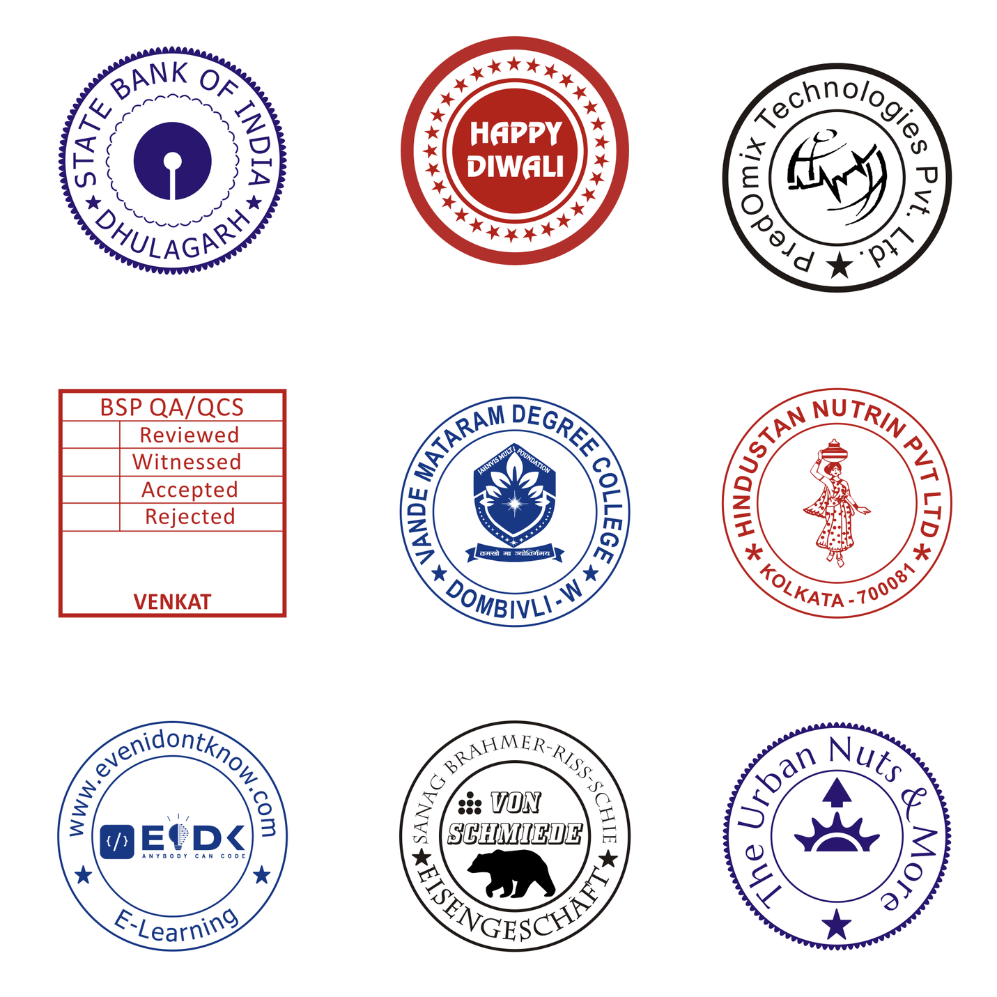 Custom Office Rubber Stamp - Presto | Round 42 mm dia